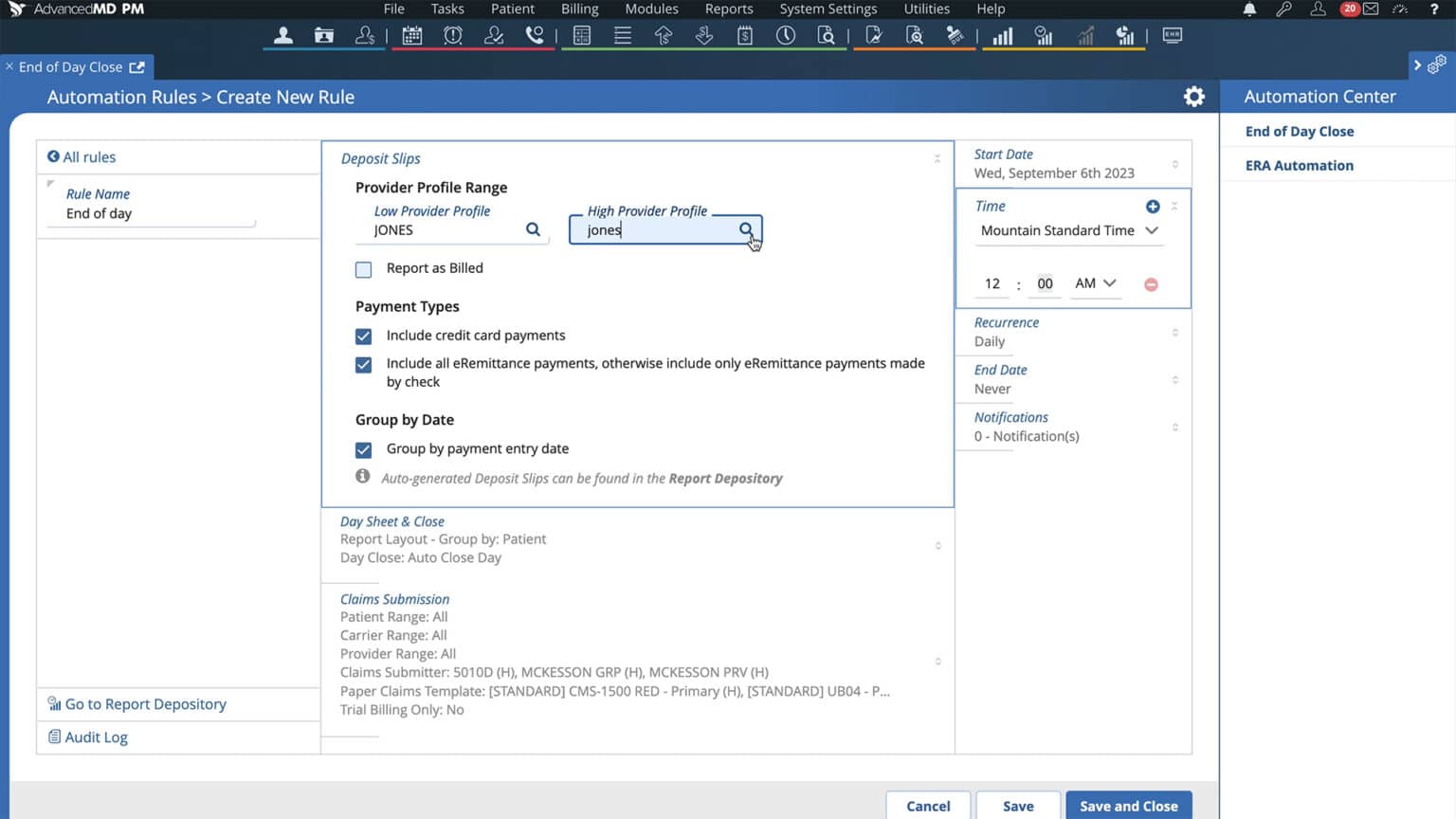 Period Close Automation Demo | AdvancedMD