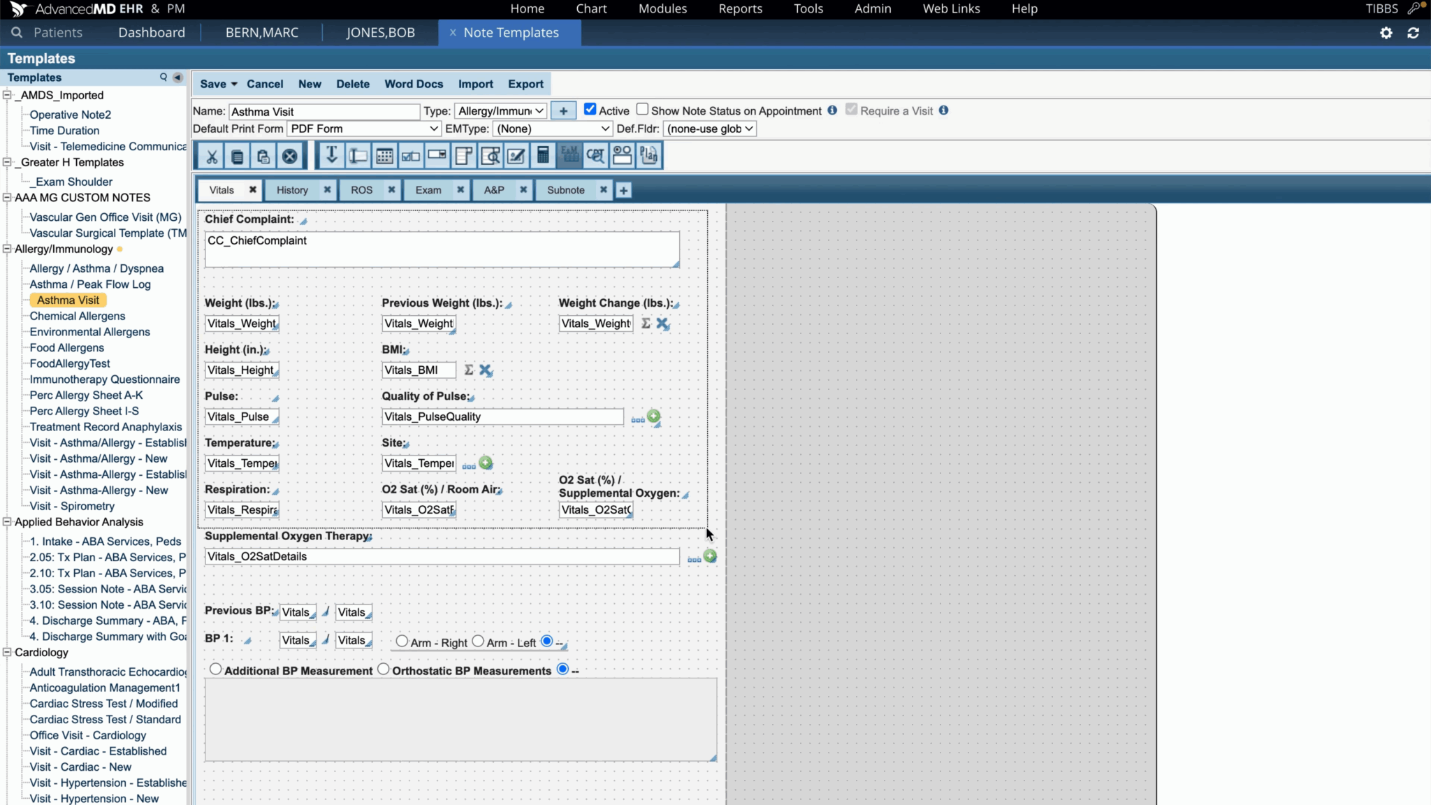Customizable Specialty Templates | EHR Software | AdvancedMD