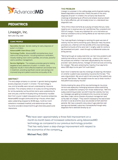 Success Stories | Lineagen Pediatric Genetic Testing | AdvancedMD