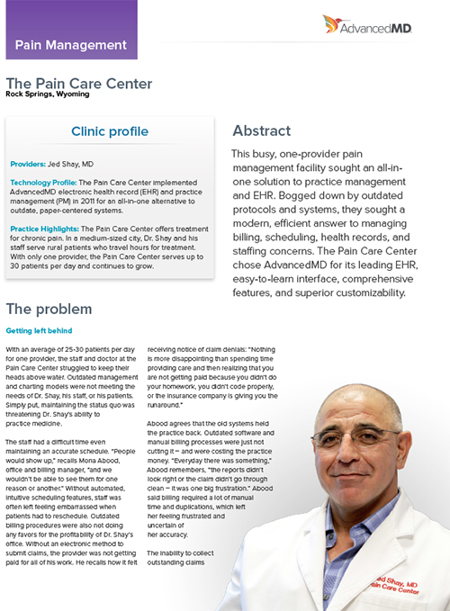 The Pain Care Center | AdvancedMD